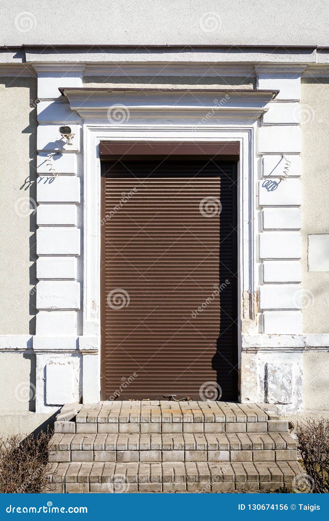 Doors in a White Plaster Wall Stock Photo - Image of exterior, land ...