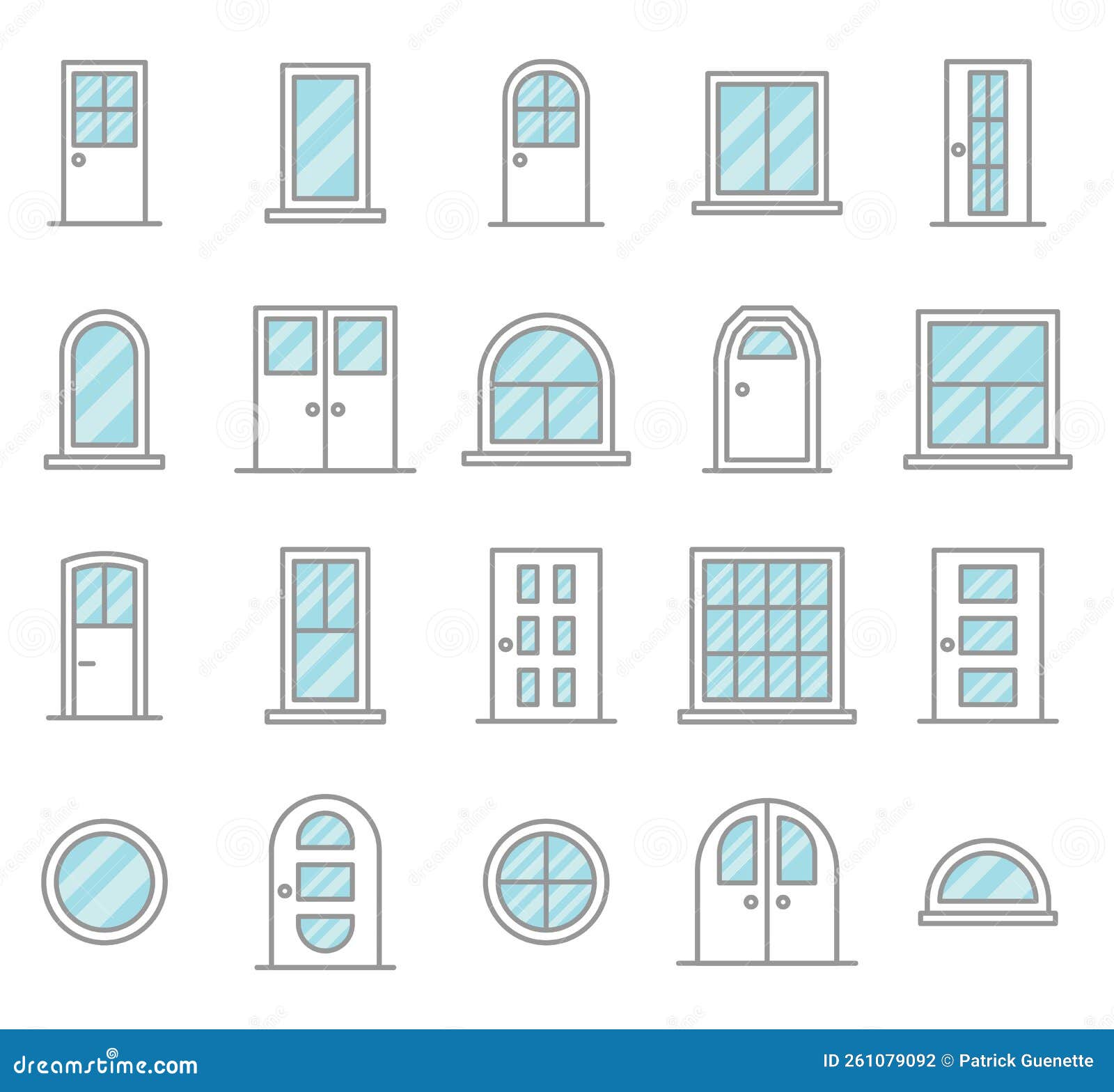 Doors and windows, icon stock vector. Illustration of icon - 261079092