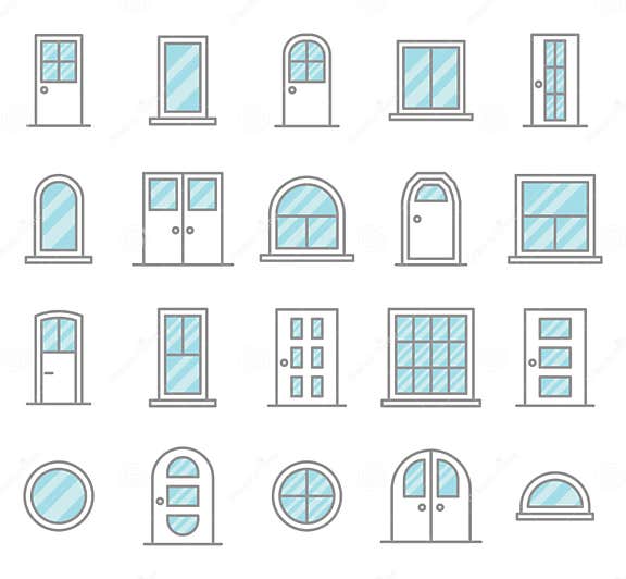 Doors and windows, icon stock vector. Illustration of icon - 261079092