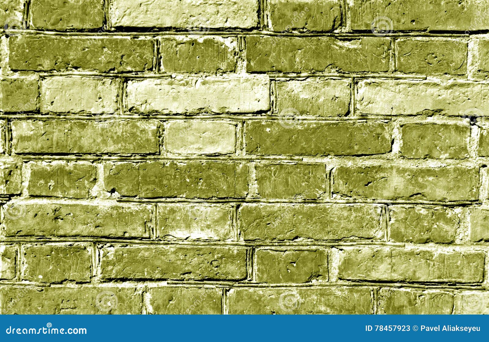 Doorstane Gele Bakstenen Muuroppervlakte Stock Afbeelding - Image of ...