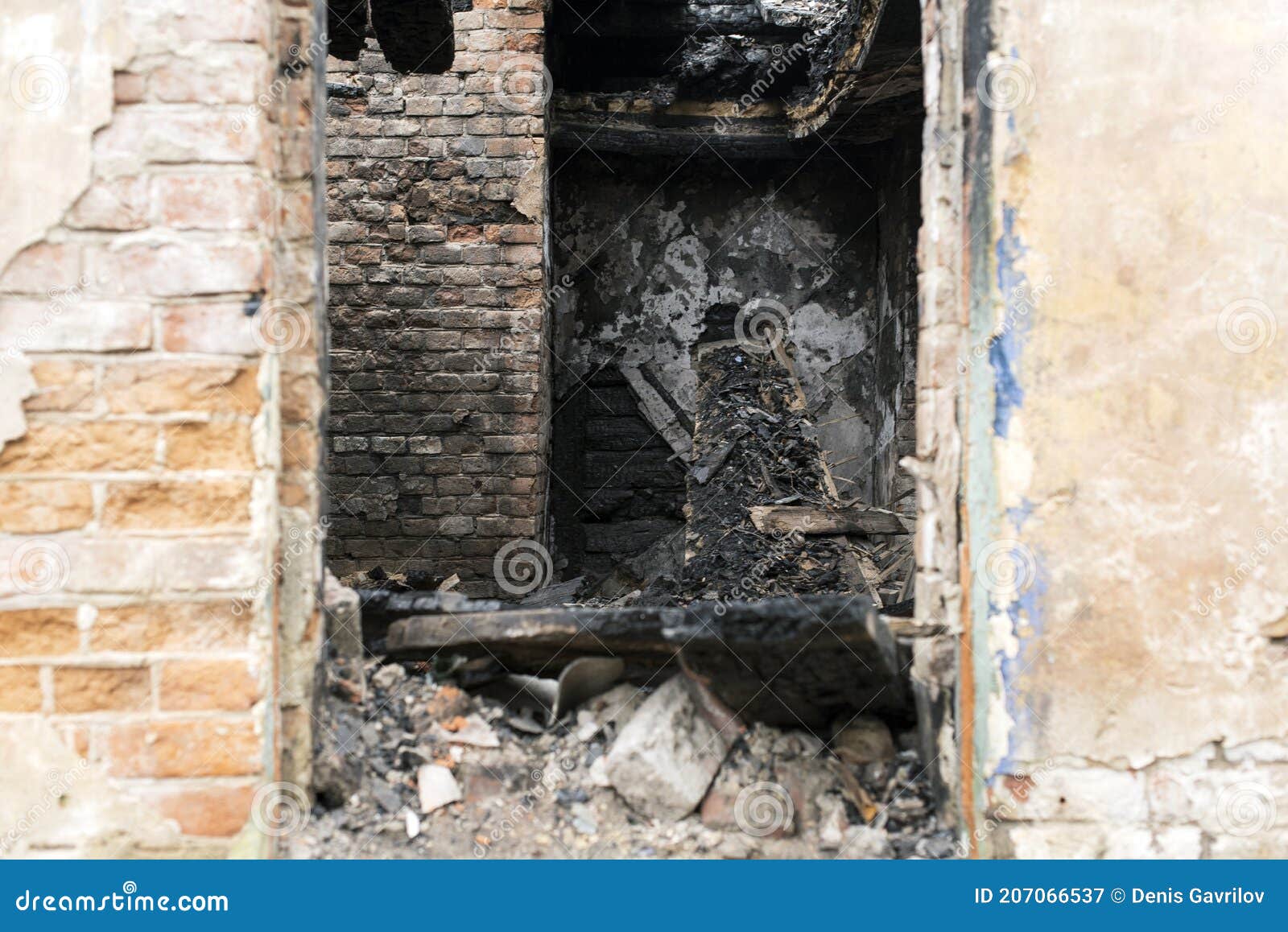 Doorway of a Burnt Brick House Stock Image - Image of building ...