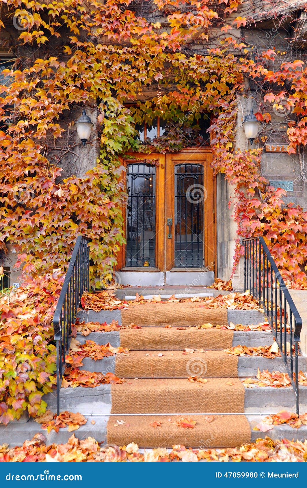 Doorway in fall. editorial image. Image of canada, estate - 47059980