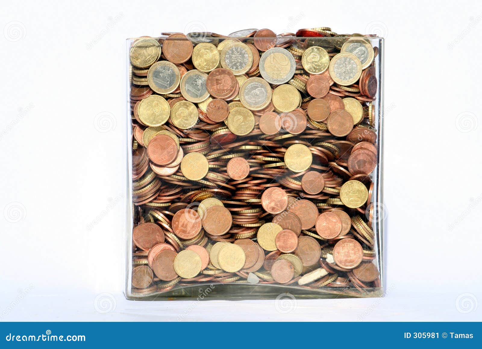 Doos geld stock afbeelding. Image of kapitaal, veilig, koper - 305981