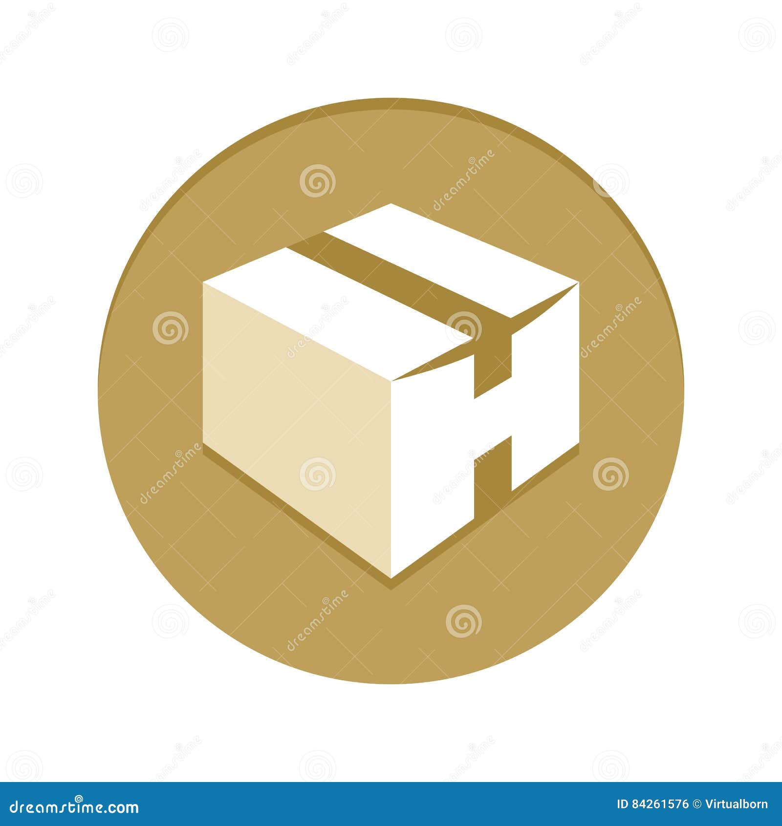 Doos gouden Pictogram vector illustratie. Illustration of achtergrond ...