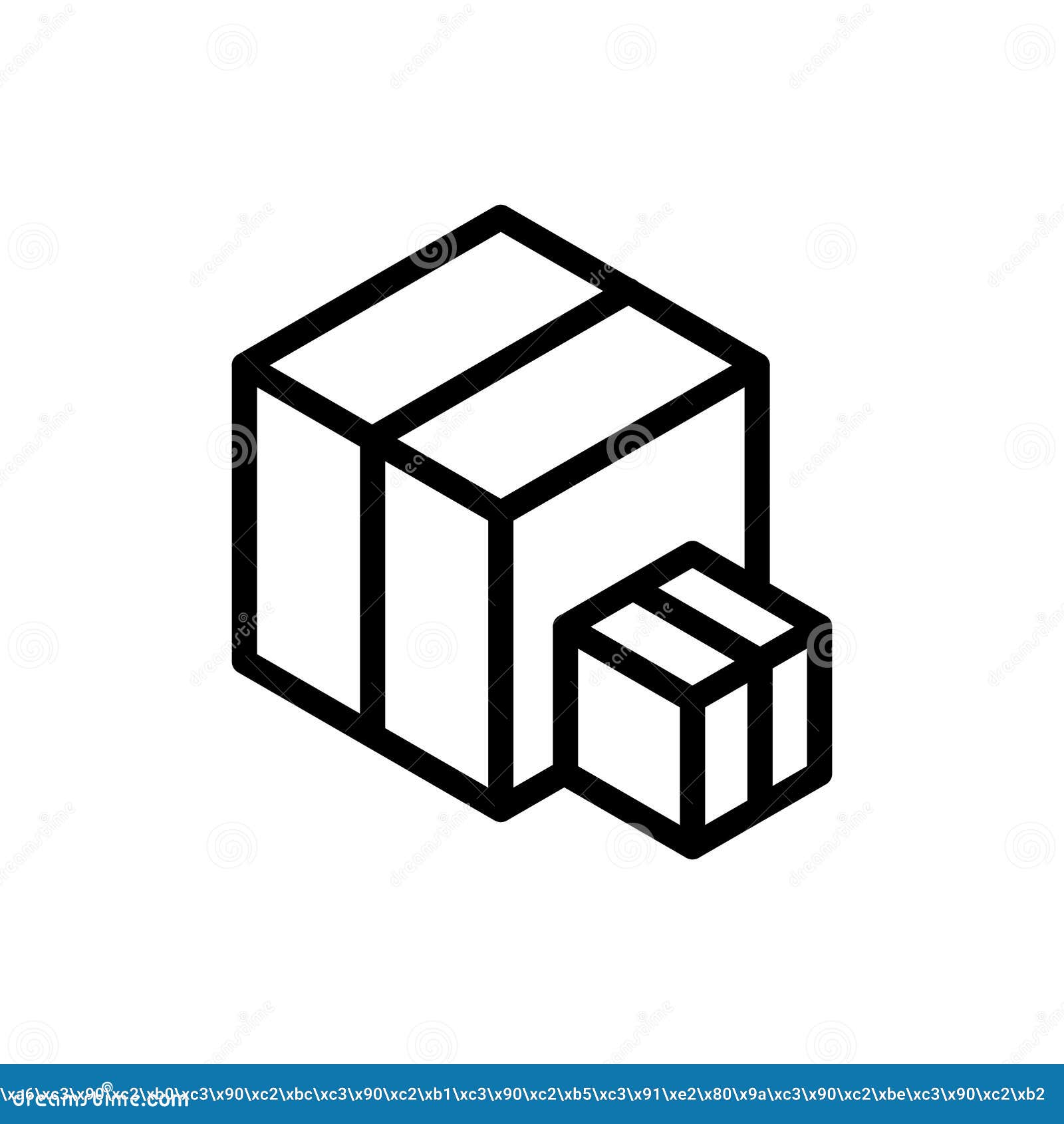 Doos vlak pictogram stock illustratie. Illustration of bestelwagen ...