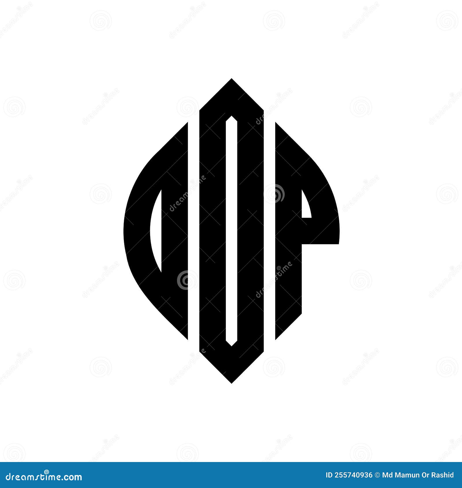 DOP Circle Letter Logo Design with Circle and Ellipse Shape. DOP ...