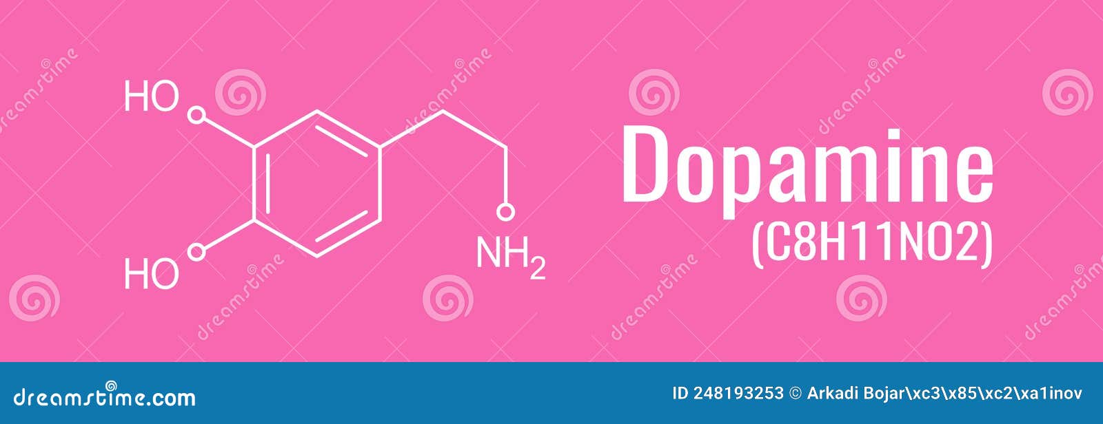 Dopamine Chemical Formula, Structure of Molecule Stock Vector ...