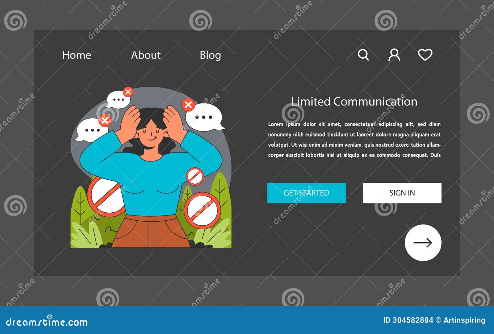 Dopamine Fasting Concept. Flat Vector Illustration. Stock Illustration ...