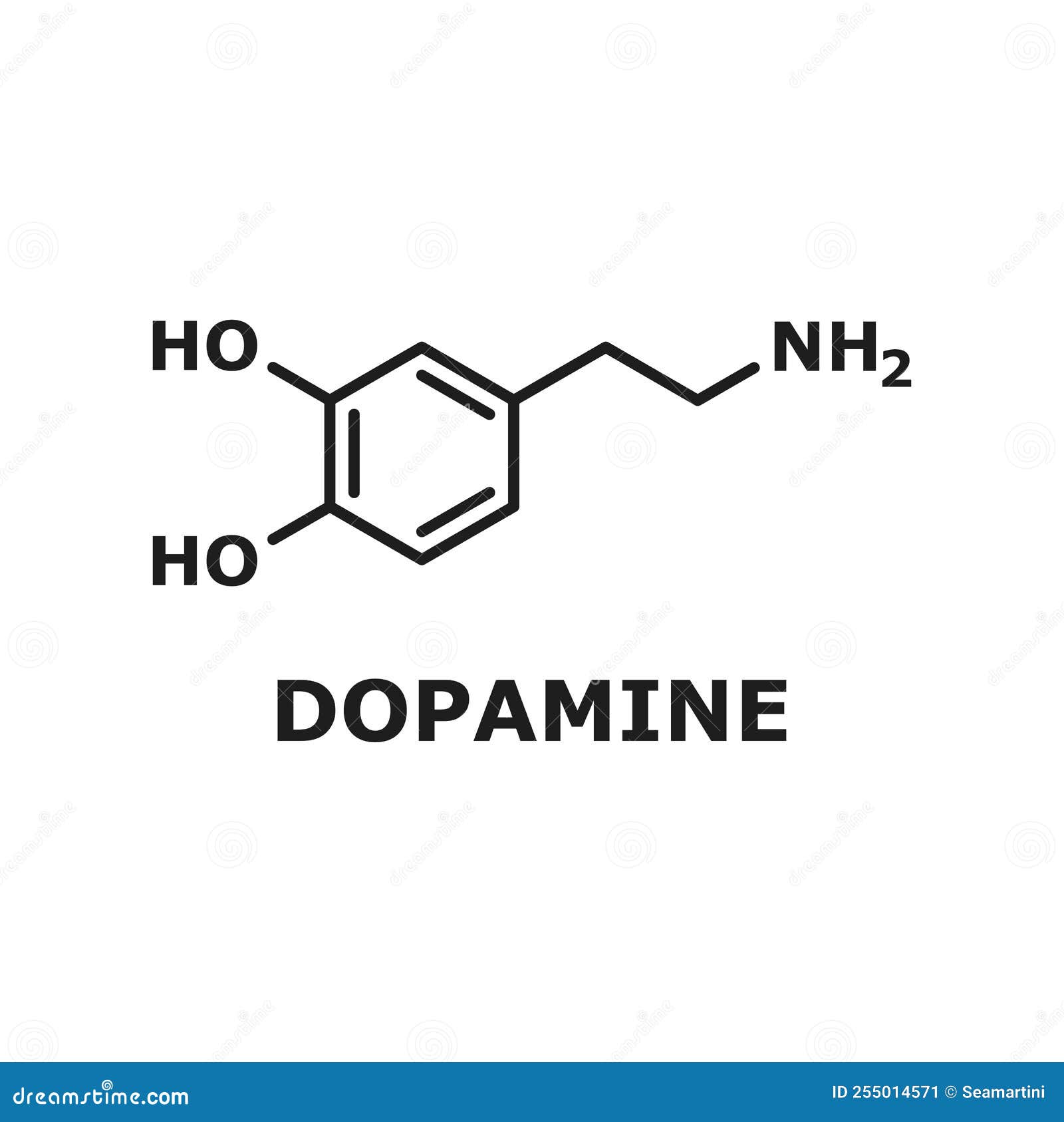 Dopamine Human Hormone Molecule Chemical Structure Stock Vector ...