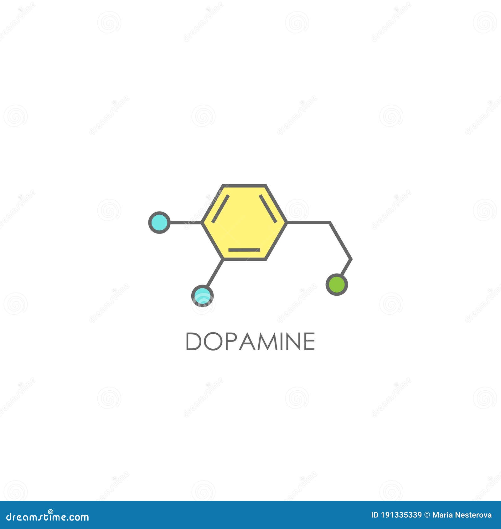 Dopamine Molecular Structure. Neurotransmitter Molecule Stock ...