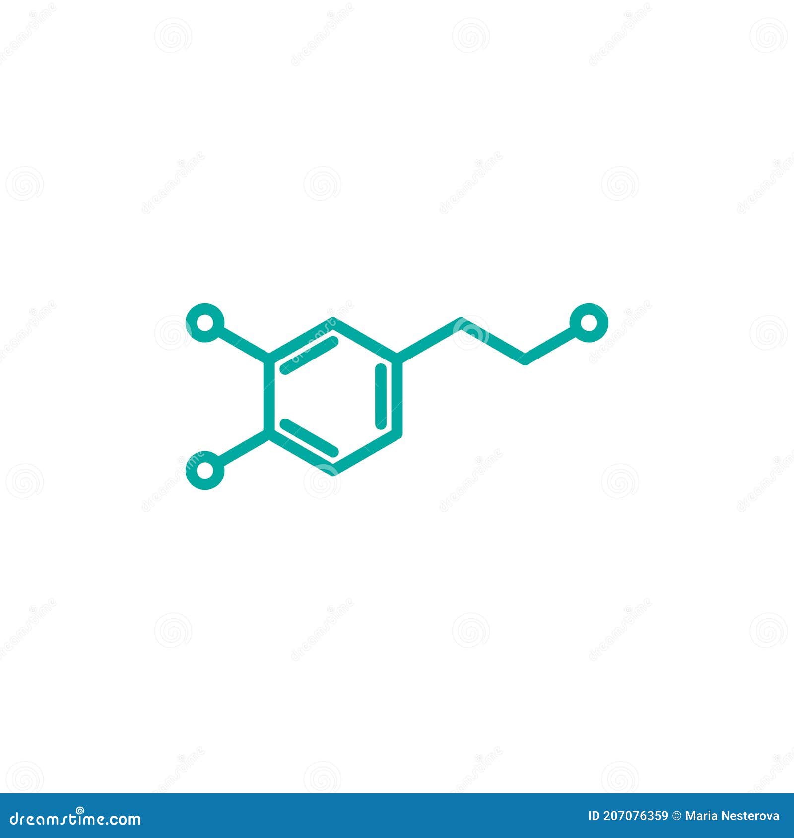 Dopamine Molecular Structure. Neurotransmitter Molecule Stock ...