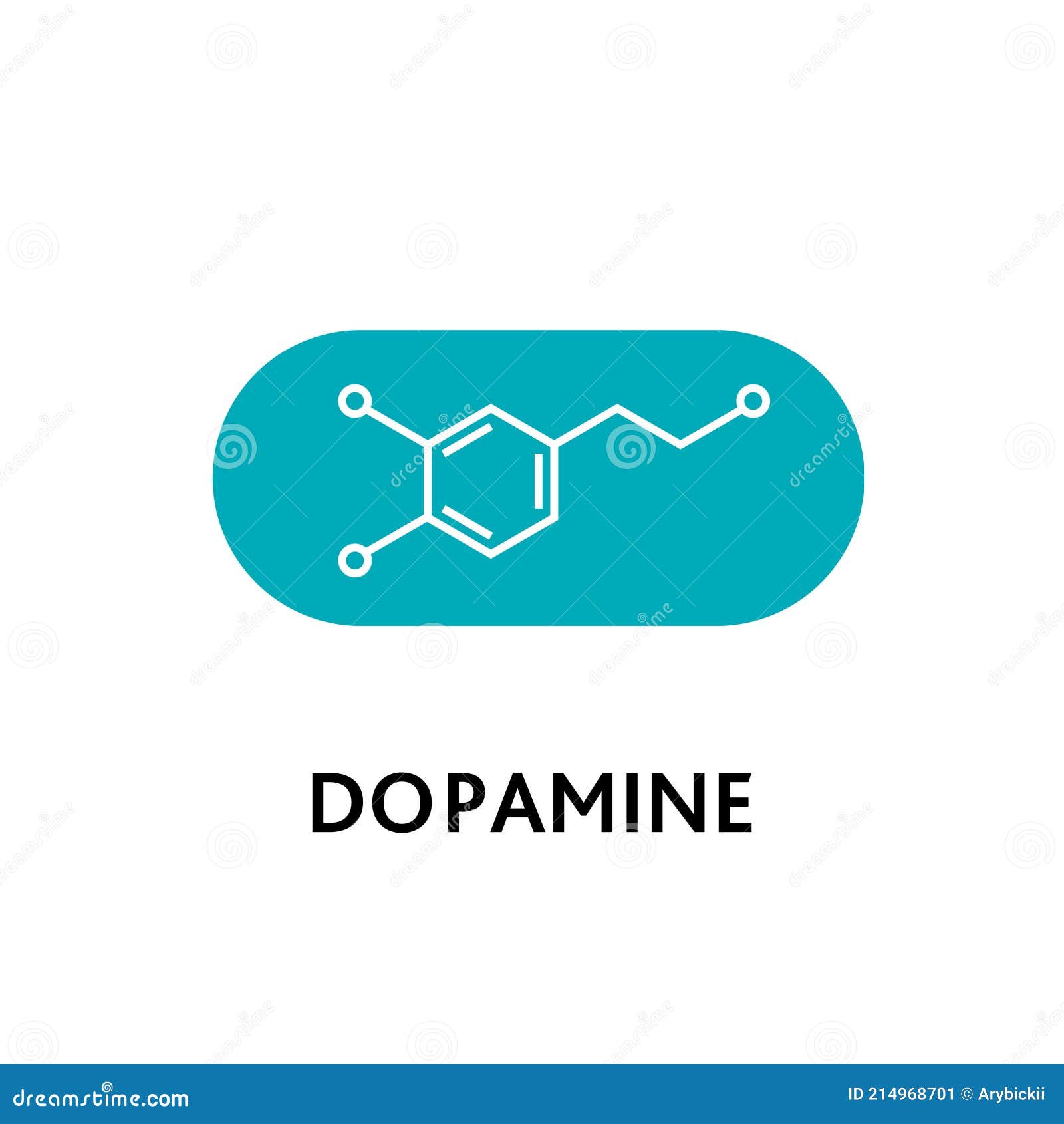 Dopamine Molecular Structure. Neurotransmitter Molecule. Vector Stock ...