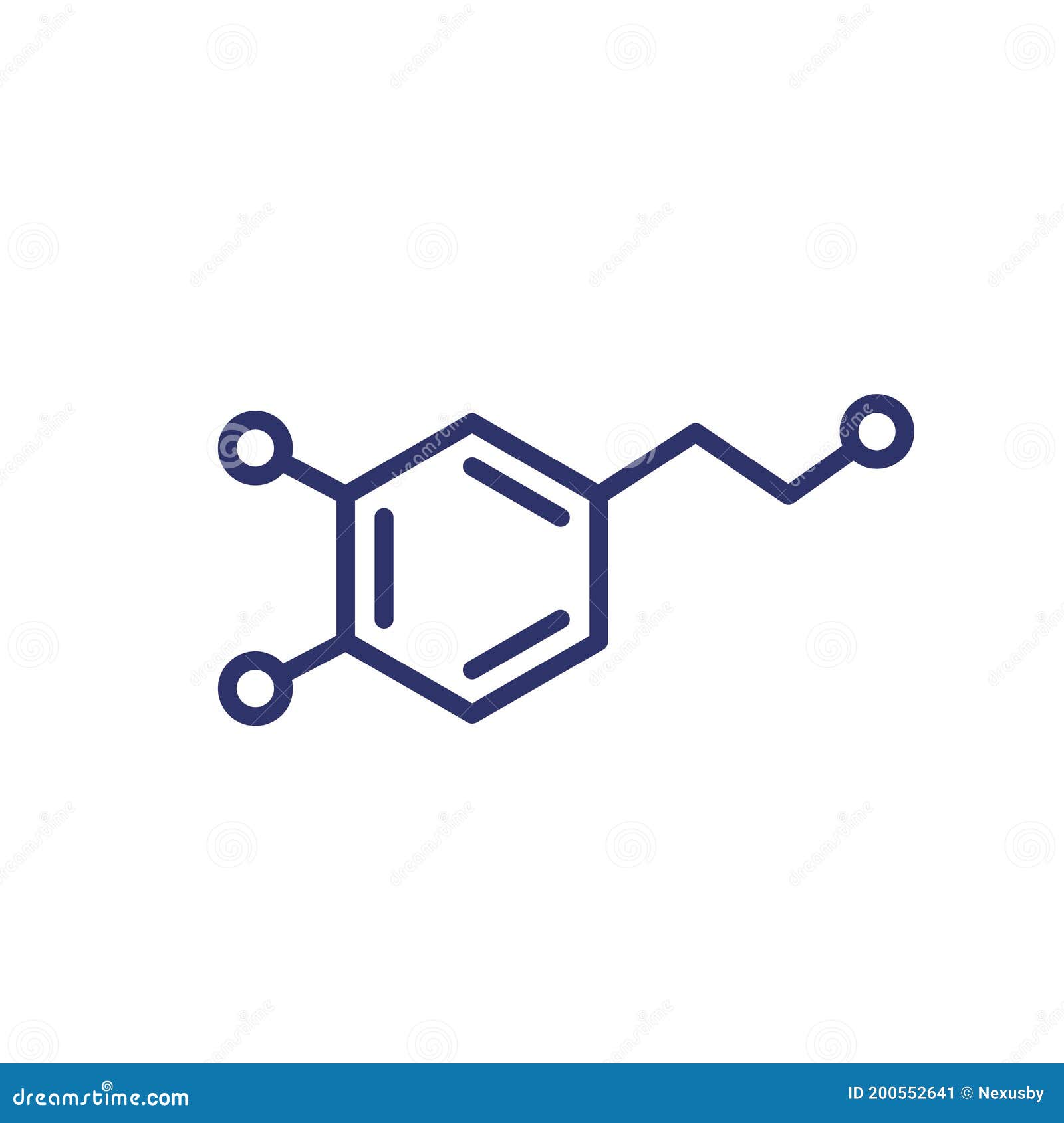 Dopamine Molecule, Line Vector Icon Stock Vector - Illustration of ...