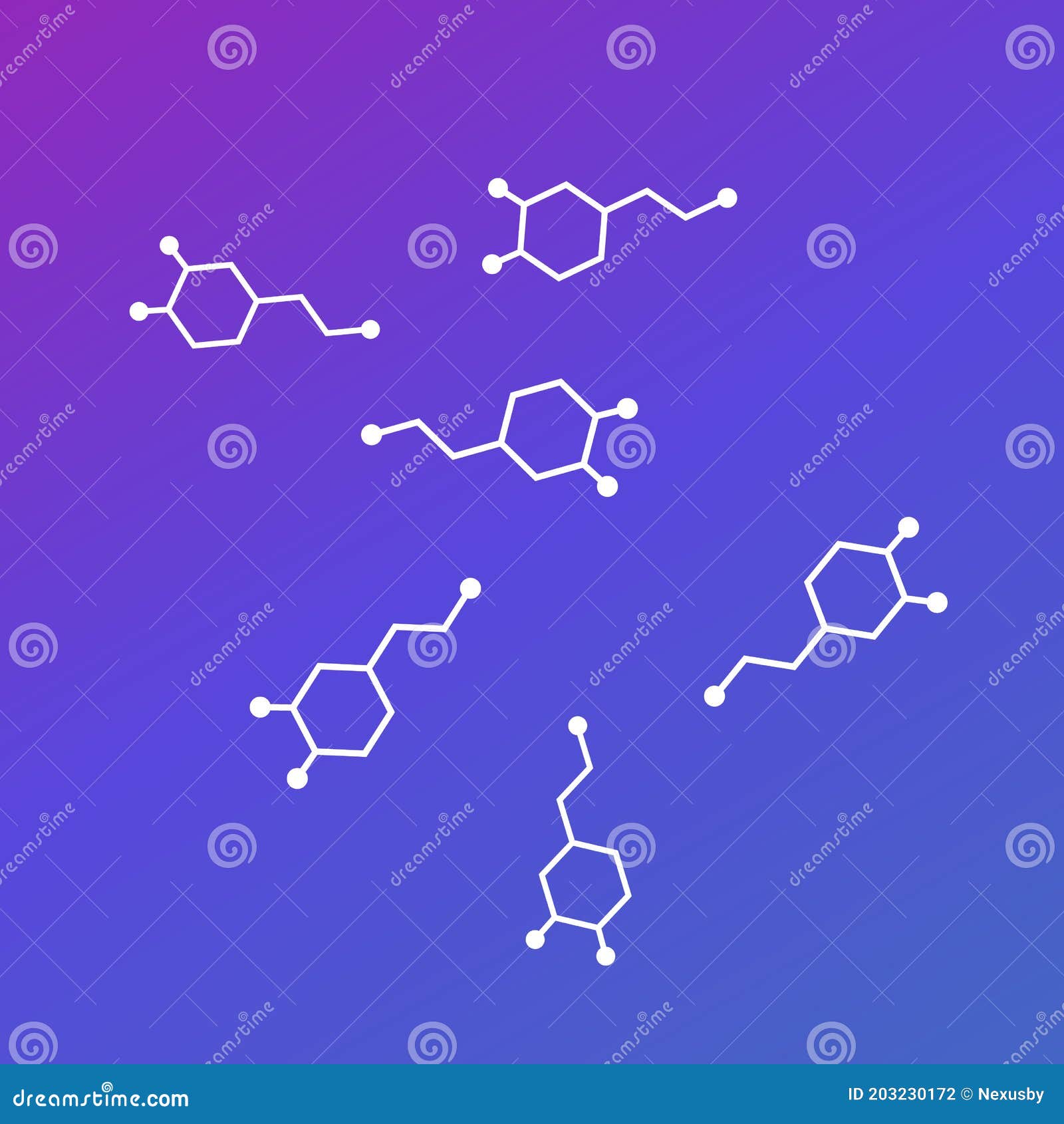 Dopamine Molecules, Hormone of Happiness Vector Stock Vector ...