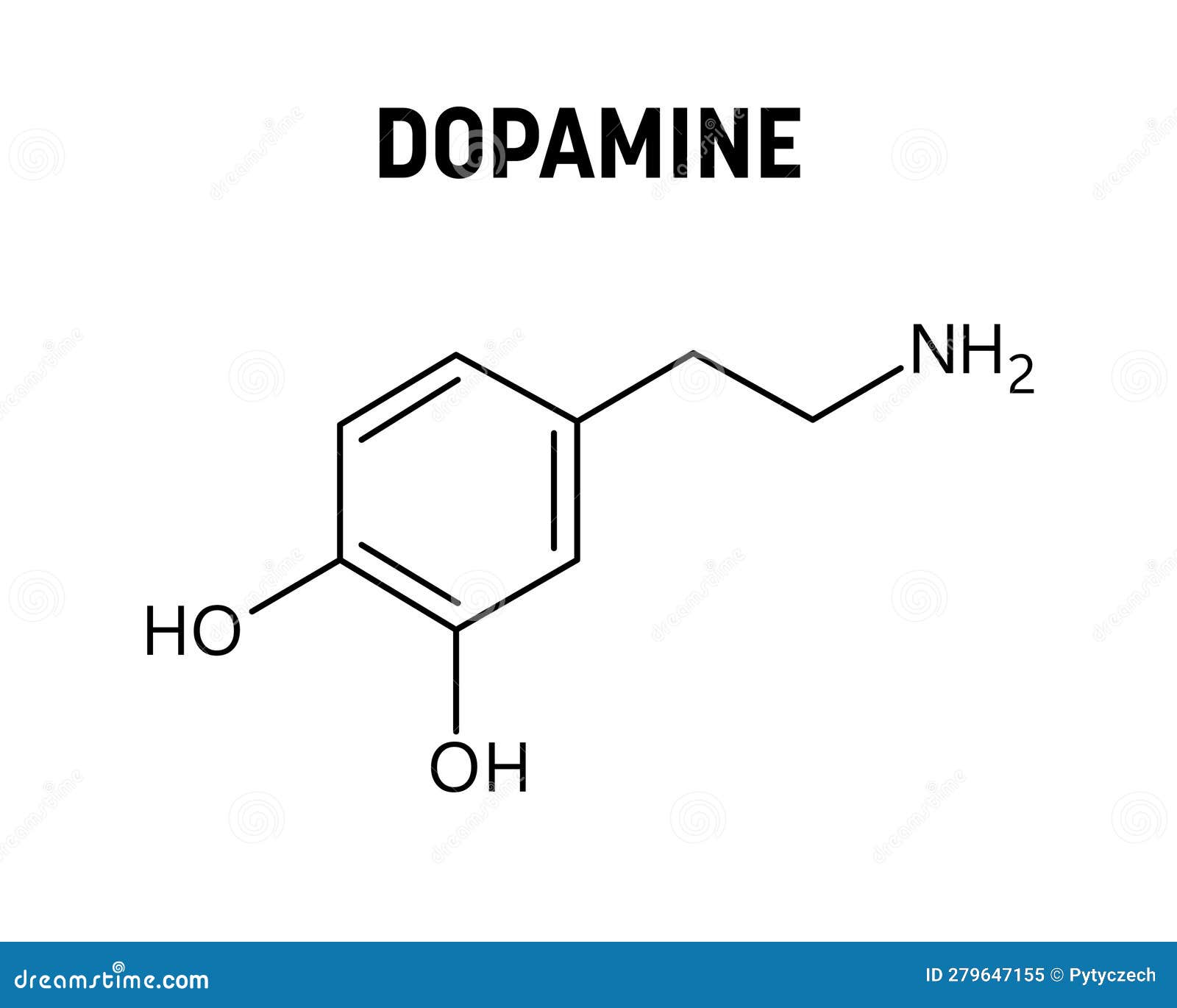 Dopamine Structural Formula of Molecular Structure Stock Vector ...