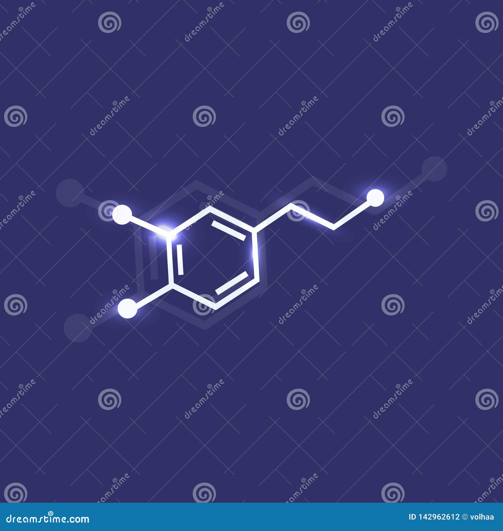Dopamine Vector Illustration. Labeled Diagram With Its Action And ...