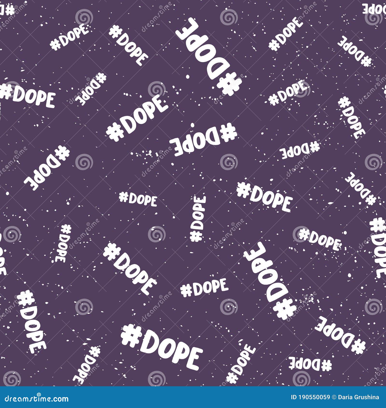 Dope Hashtag. Retro Pattern for Print Design. Cartoon Vector ...