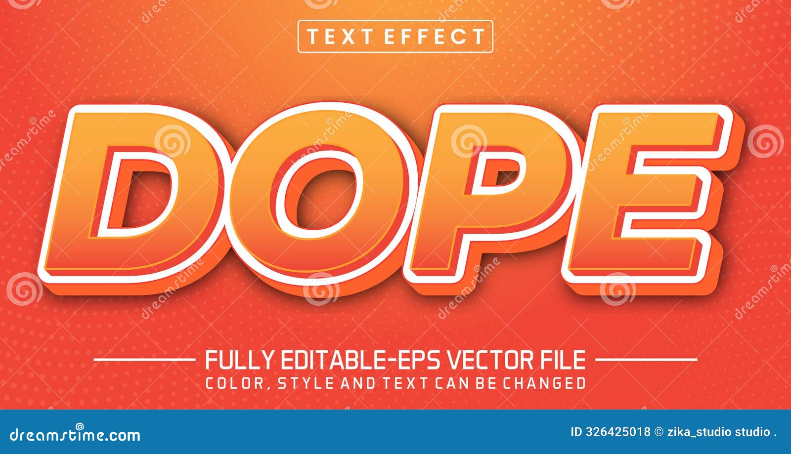 Dope Orange Font Text Effect Editable Stock Illustration - Illustration ...