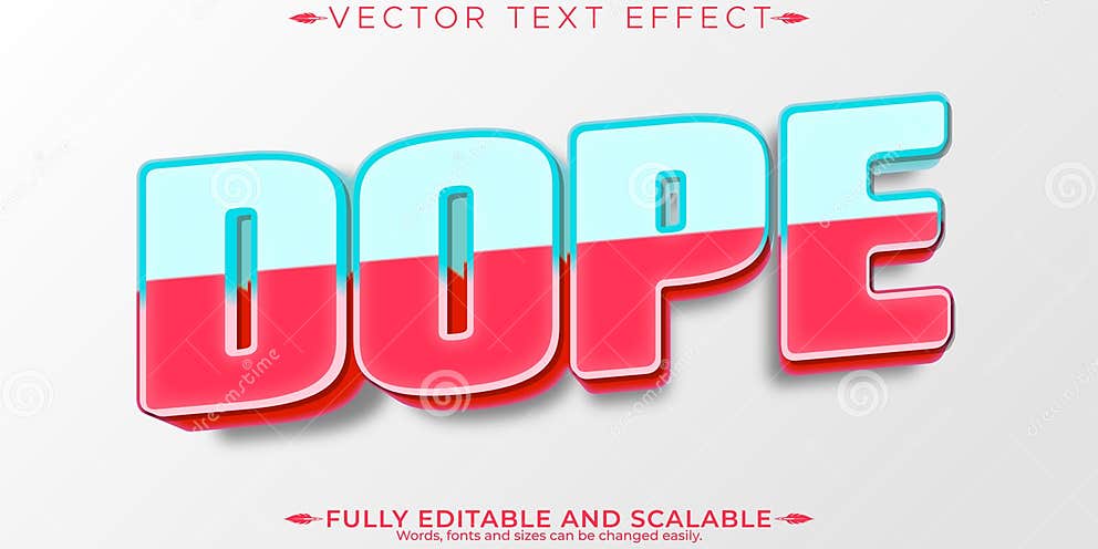Dope Text Effect, Editable Modern and Poster Text Style Stock Vector - Illustration of font ...