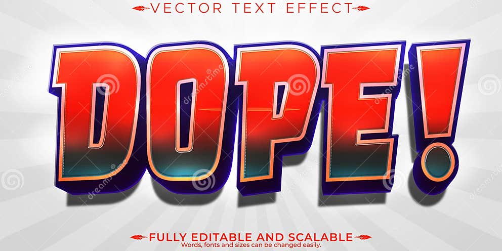 Dope Text Effect, Editable Modern and Poster Text Style Stock Vector ...