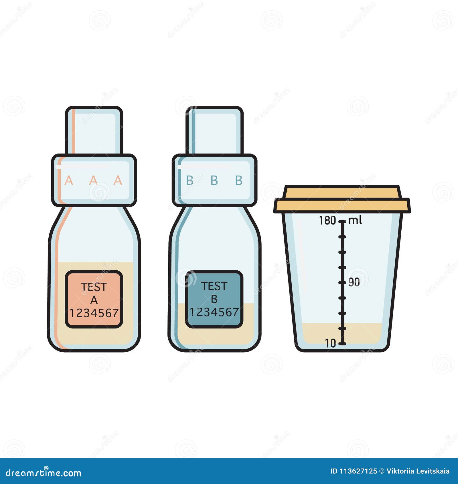 Doping Control Sample Collection Kit with Urine Stock Vector ...