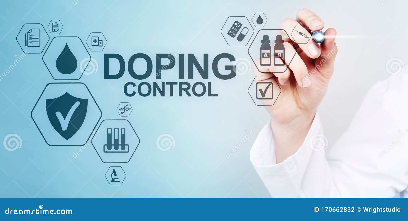 Doping Control Sports Analysis Test Laboratory. Medical Concept on ...