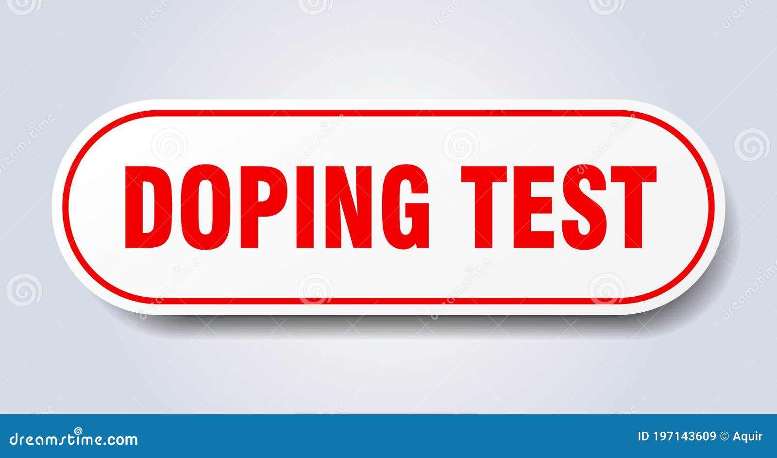 Doping test sticker. stock vector. Illustration of banner - 197143609