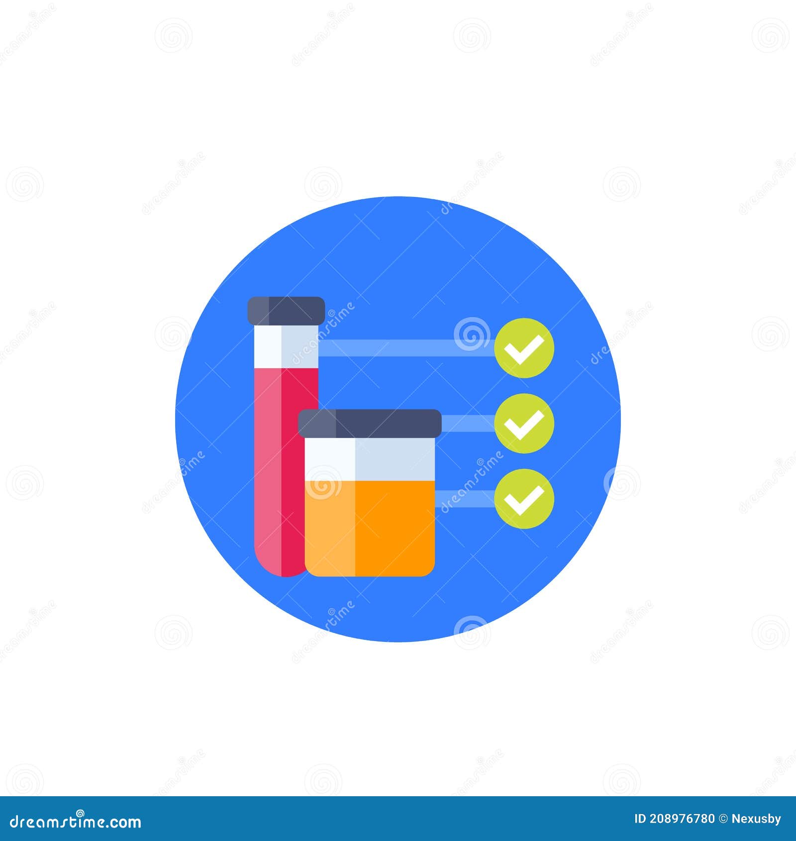 Doping Test, Urine and Blood Samples Icon Stock Illustration ...