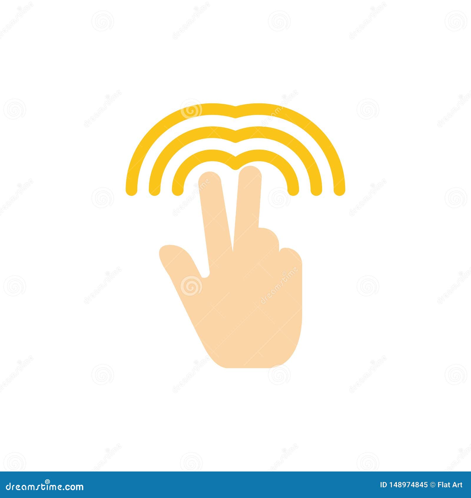 Doppel-, Gesten-, Hand-, Tab-Flachfarben-Symbol Vector-Symbol-Banner ...