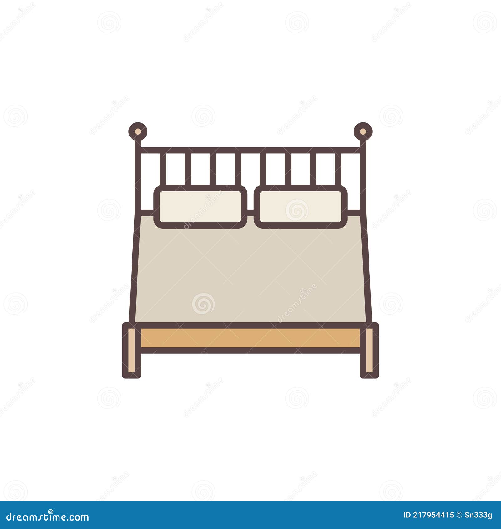 Doppelbett Konzept Modernes Vektorsymbol Vektor Abbildung ...