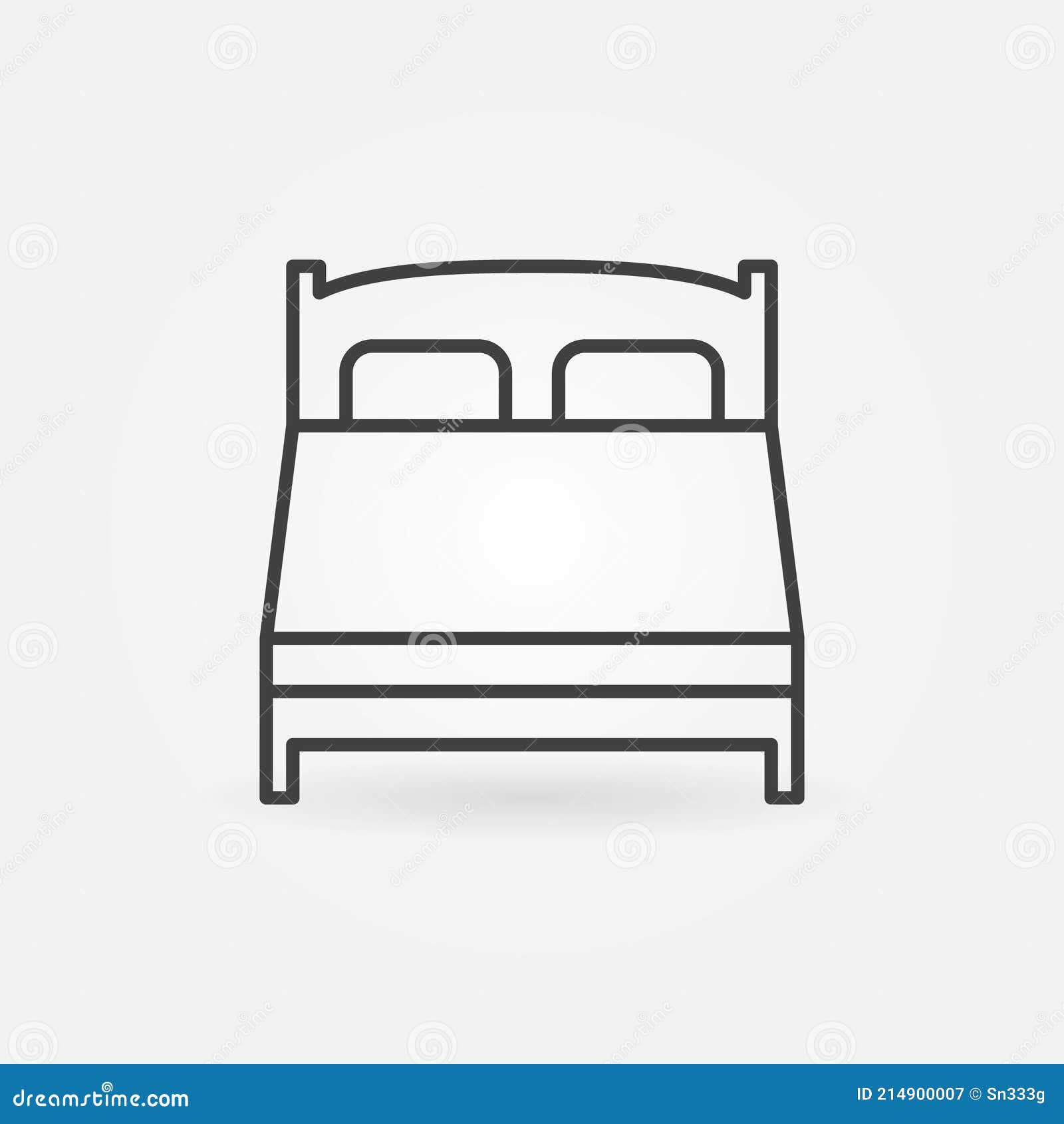 Doppelbett-Vektor-Konzept-Symbol Im Umrissstil Vektor Abbildung ...