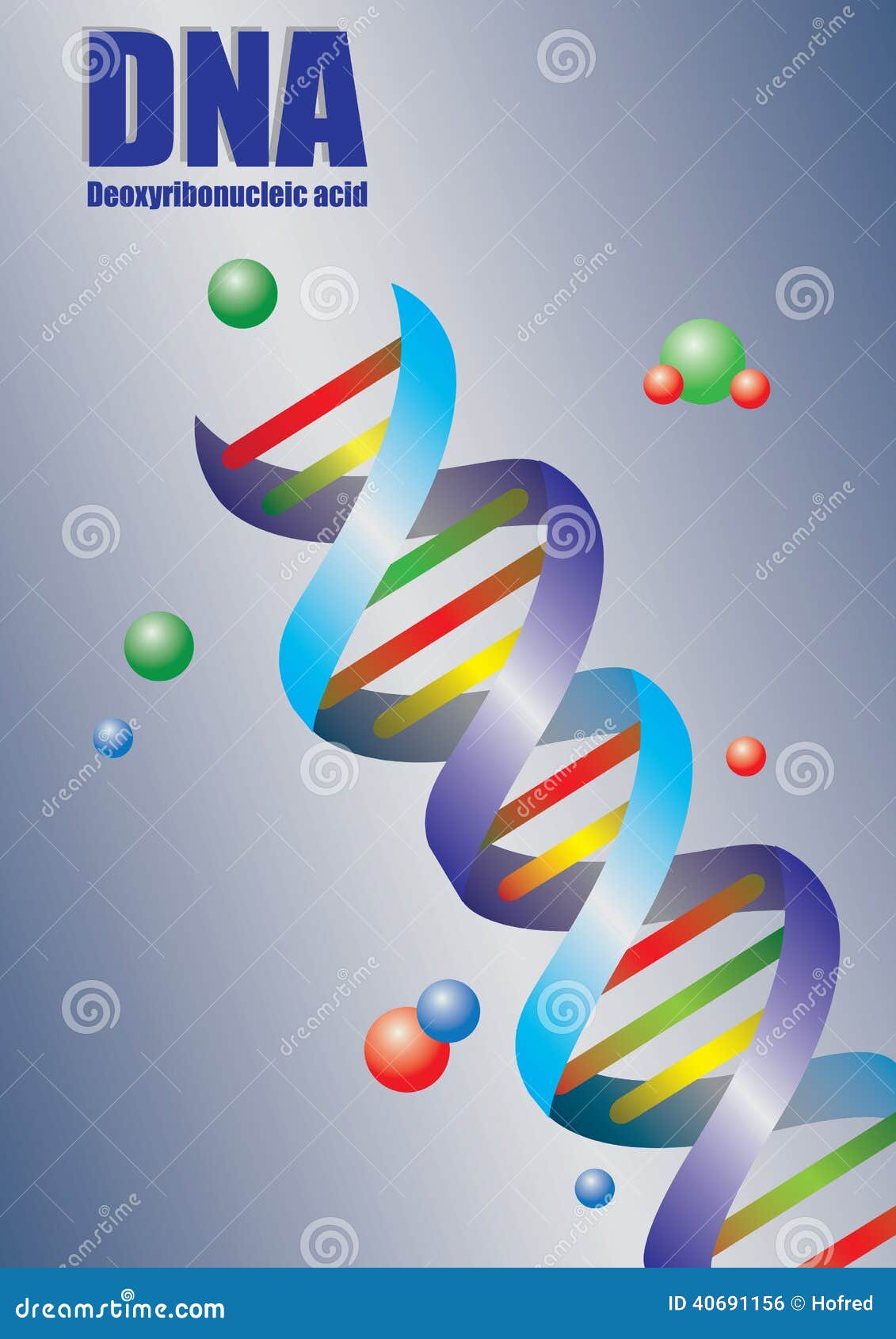 Doppelhelix DNA in Der Farbvektor-Illustration Vektor Abbildung ...