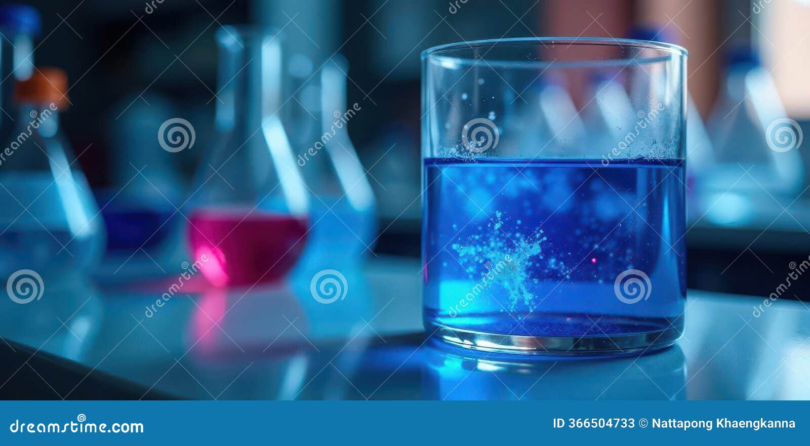 Doppler Effect Visualized In Blue Liquid Within Lab Glassware ...