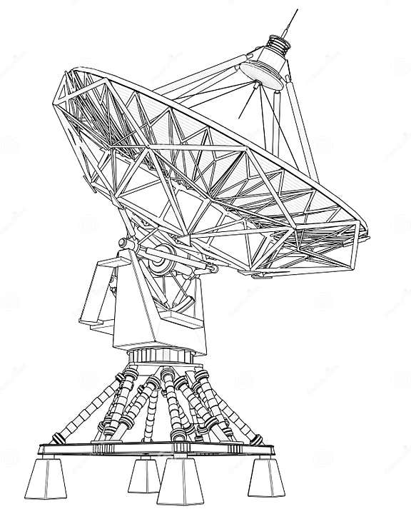 Doppler Radar: Technical Draw Stock Illustration - Illustration of ...