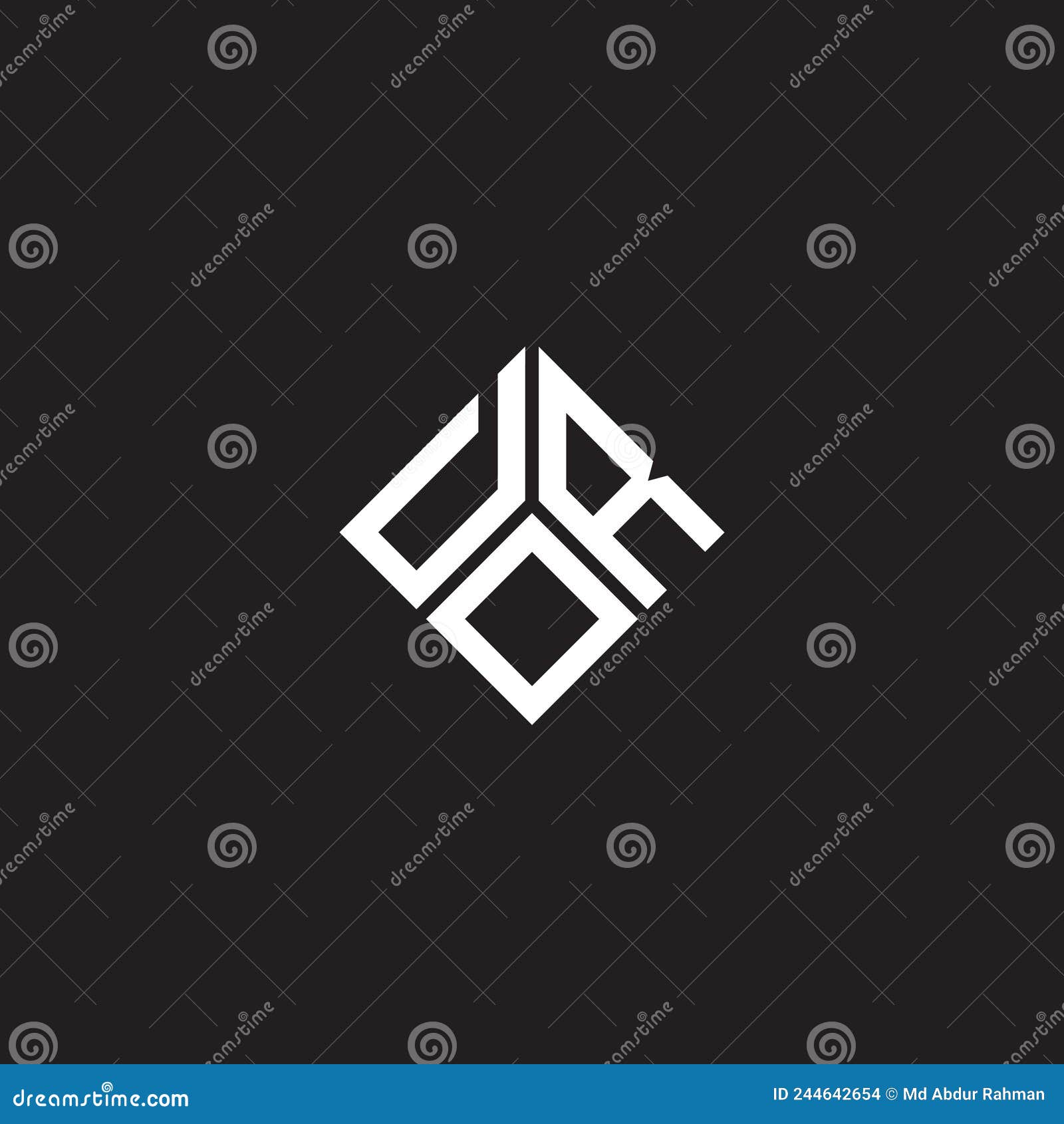DOR Letter Logo Design On Black Background. DOR Creative Initials ...