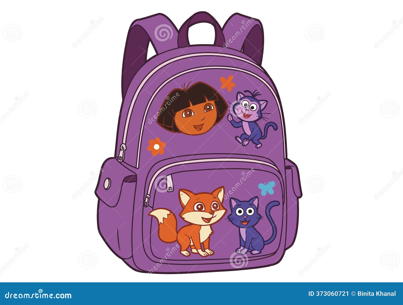 Dora Backpack Clipart Cartoon Vector | CartoonDealer.com #373060721