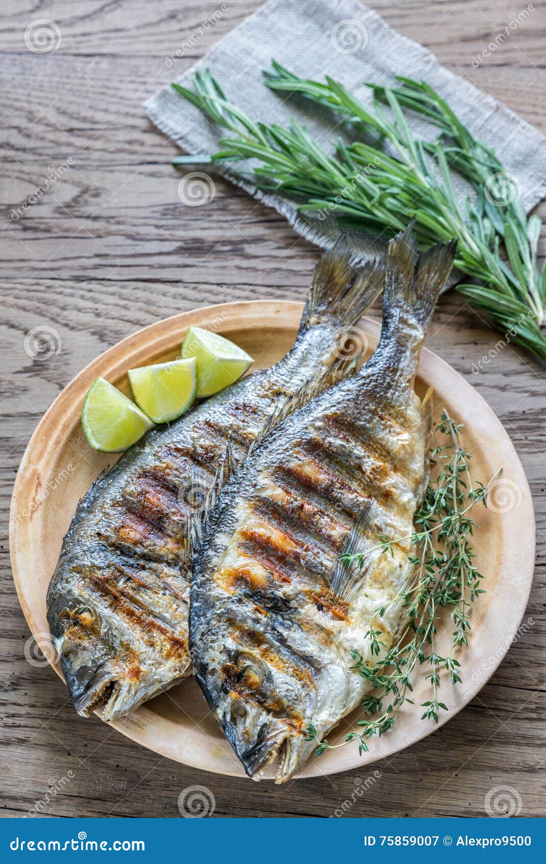 Dorade Asado a La Parrilla Royale Fish Imagen de archivo - Imagen de ...