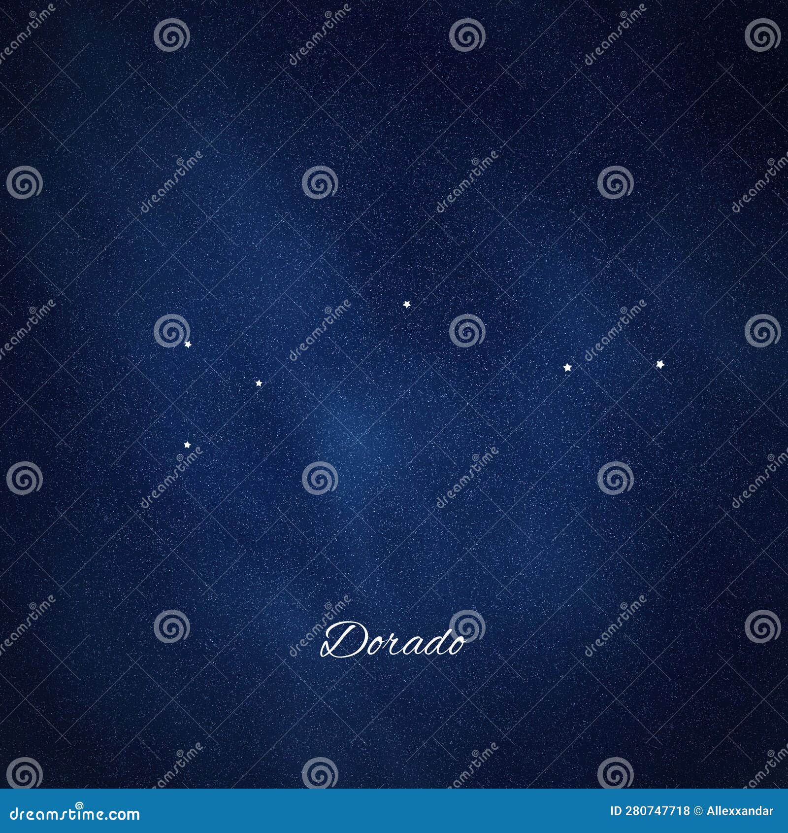 Dorado Constellation, Cluster of Stars, Dolphinfish Constellation Stock ...