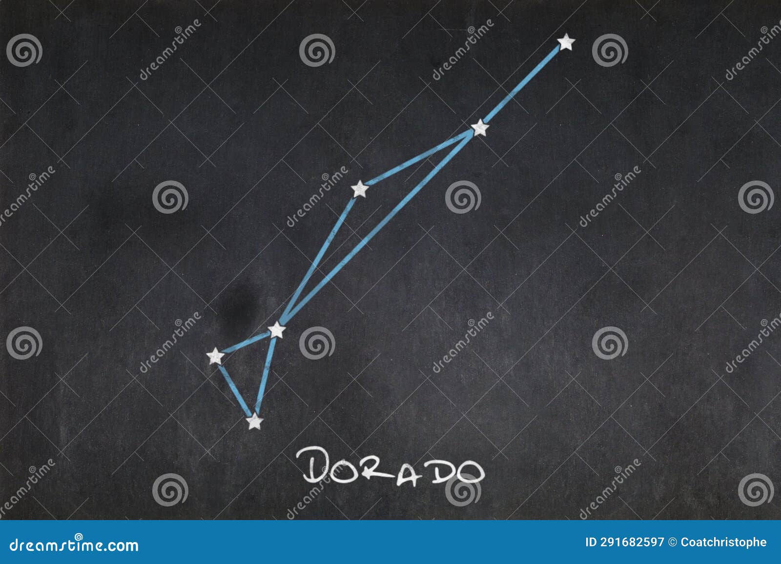 Dorado Constellation Drawn on a Blackboard Stock Image - Image of ...