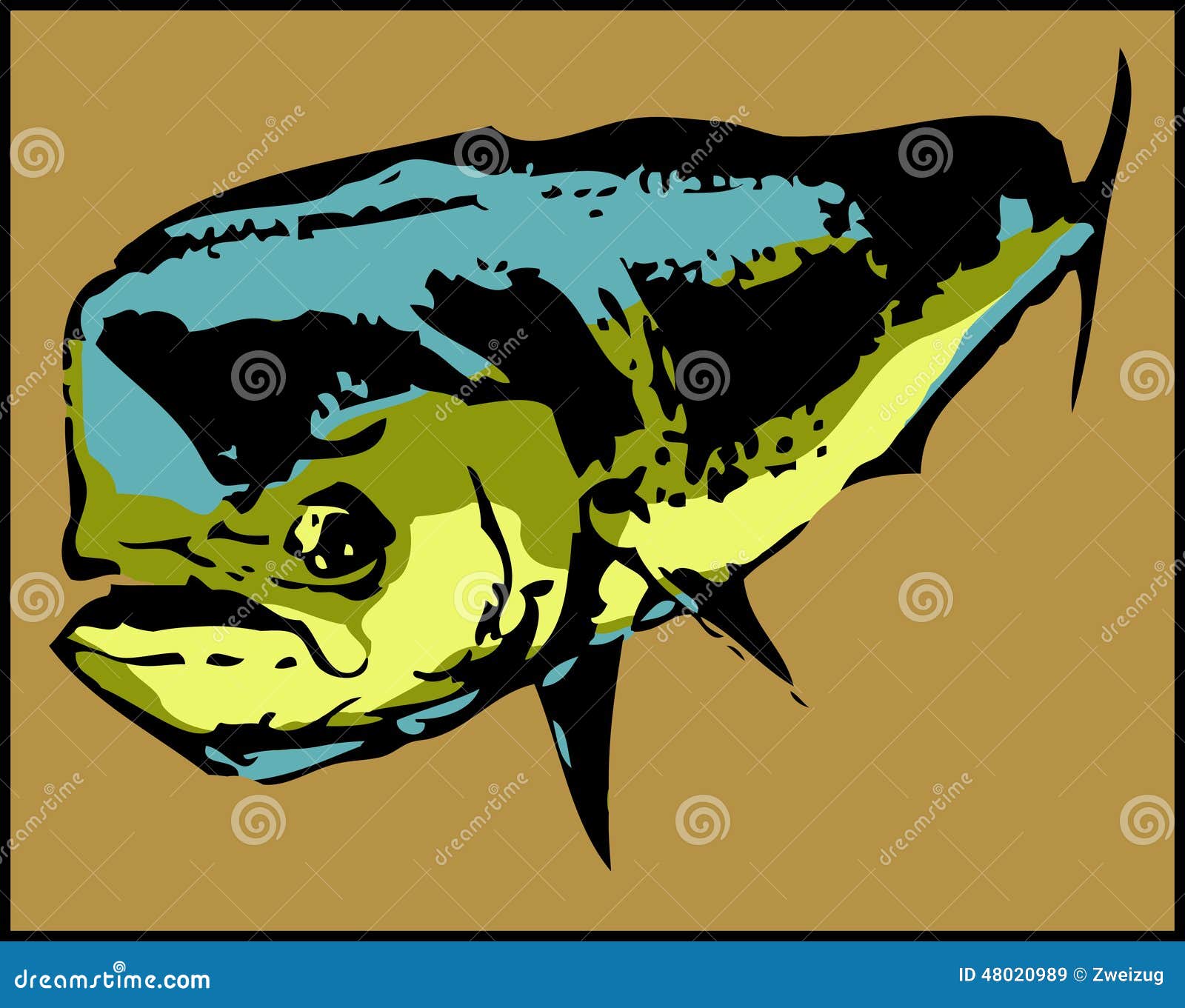 Dorado Dolphin Mahi-Mahi Fish - Vector Stock Vector - Illustration of ...