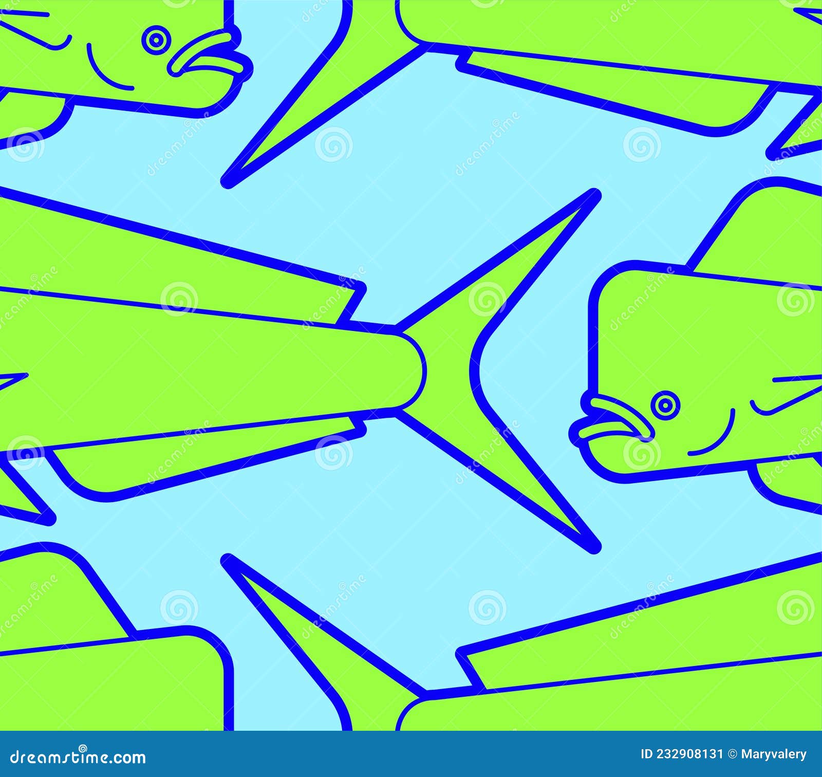 Dorado Fish Pattern Seamless. Mahi Mahi Background. Vector Texture ...