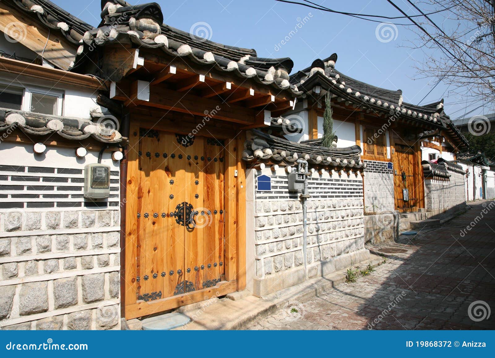Dorf Korea-Bukchon Hanok stockfoto. Bild von korea, dorf - 19868372
