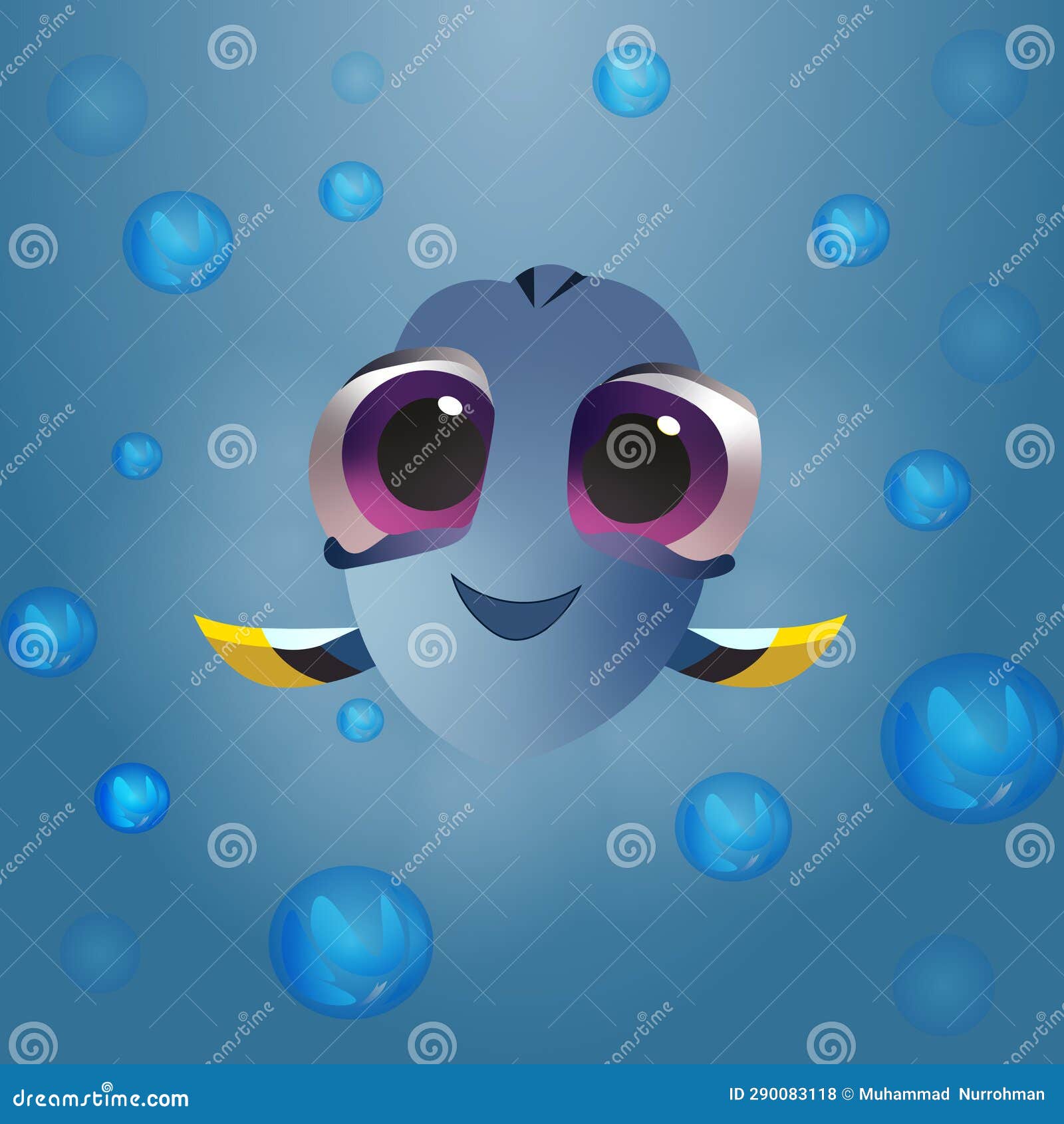 Dori Fish Character Concept Illustration | CartoonDealer.com #290083118