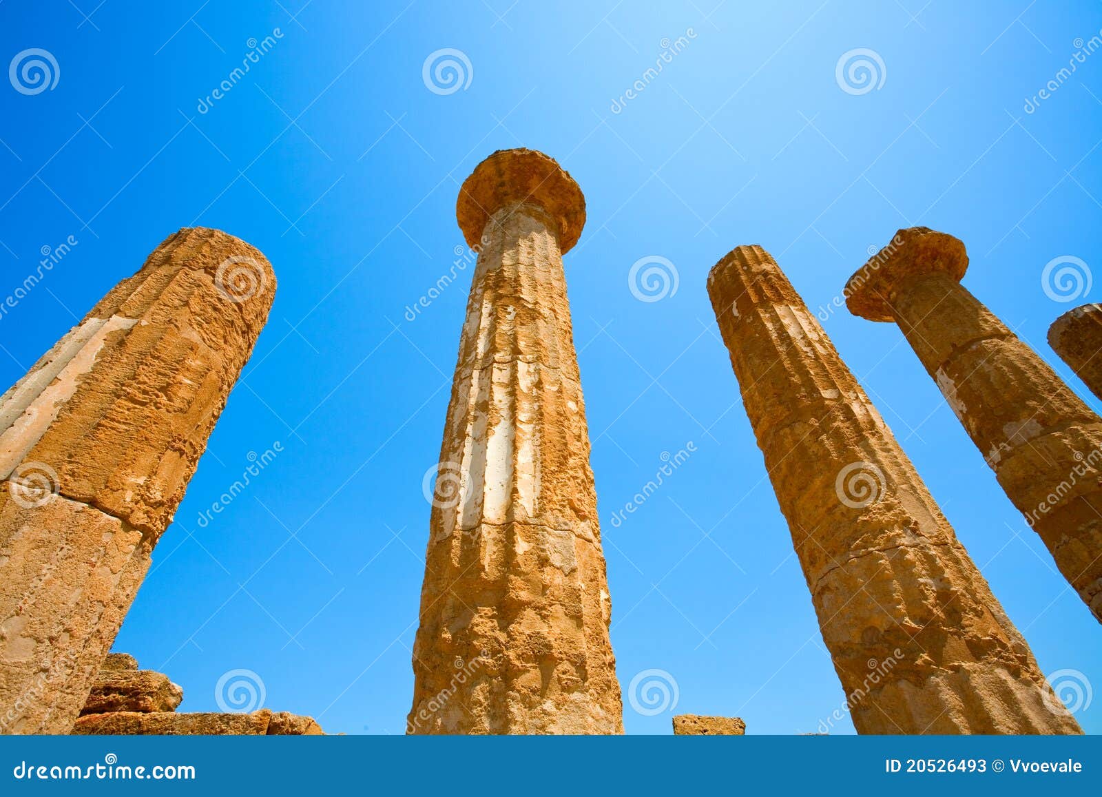 Dorian Columns of Temple of Heracles Stock Image - Image of greece ...
