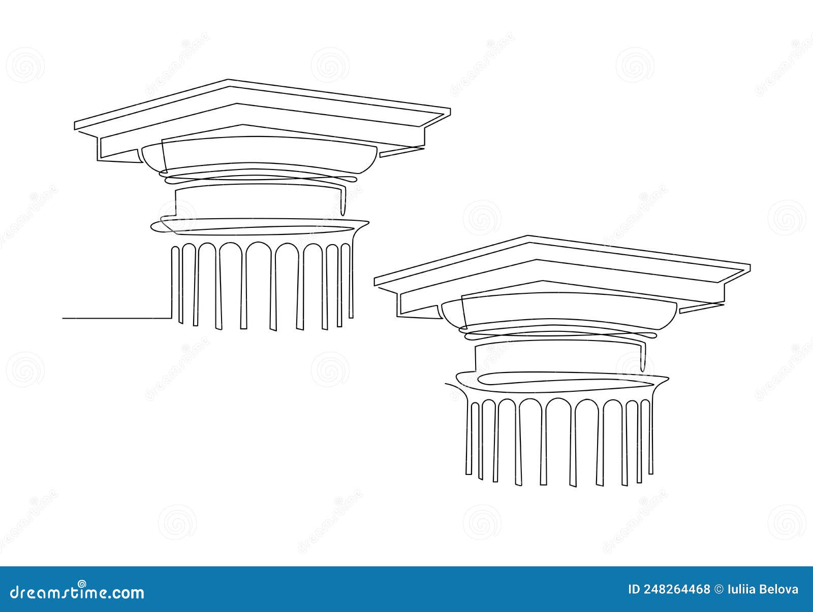 Doric Capital, Classical Greek Architectural Order. Continuous Line ...