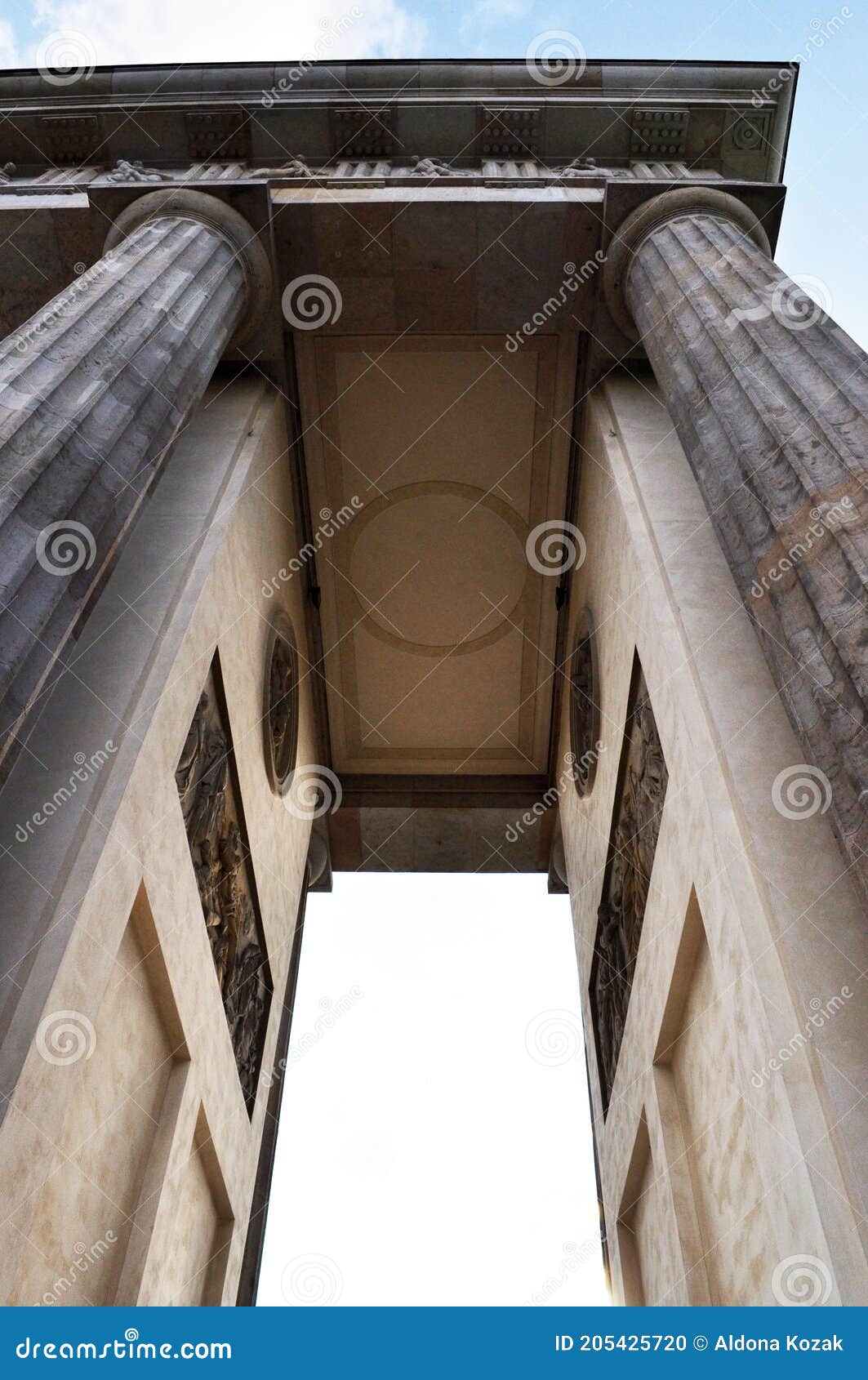 Doric Column Classic Sandstone Gate Stock Photo - Image of greek ...
