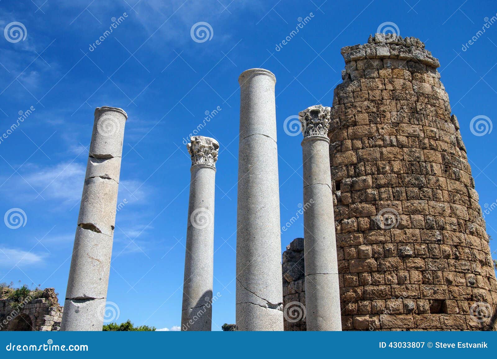 Doric Columns and the Hellenistic Gate in the Ancient Greek Ci Stock ...