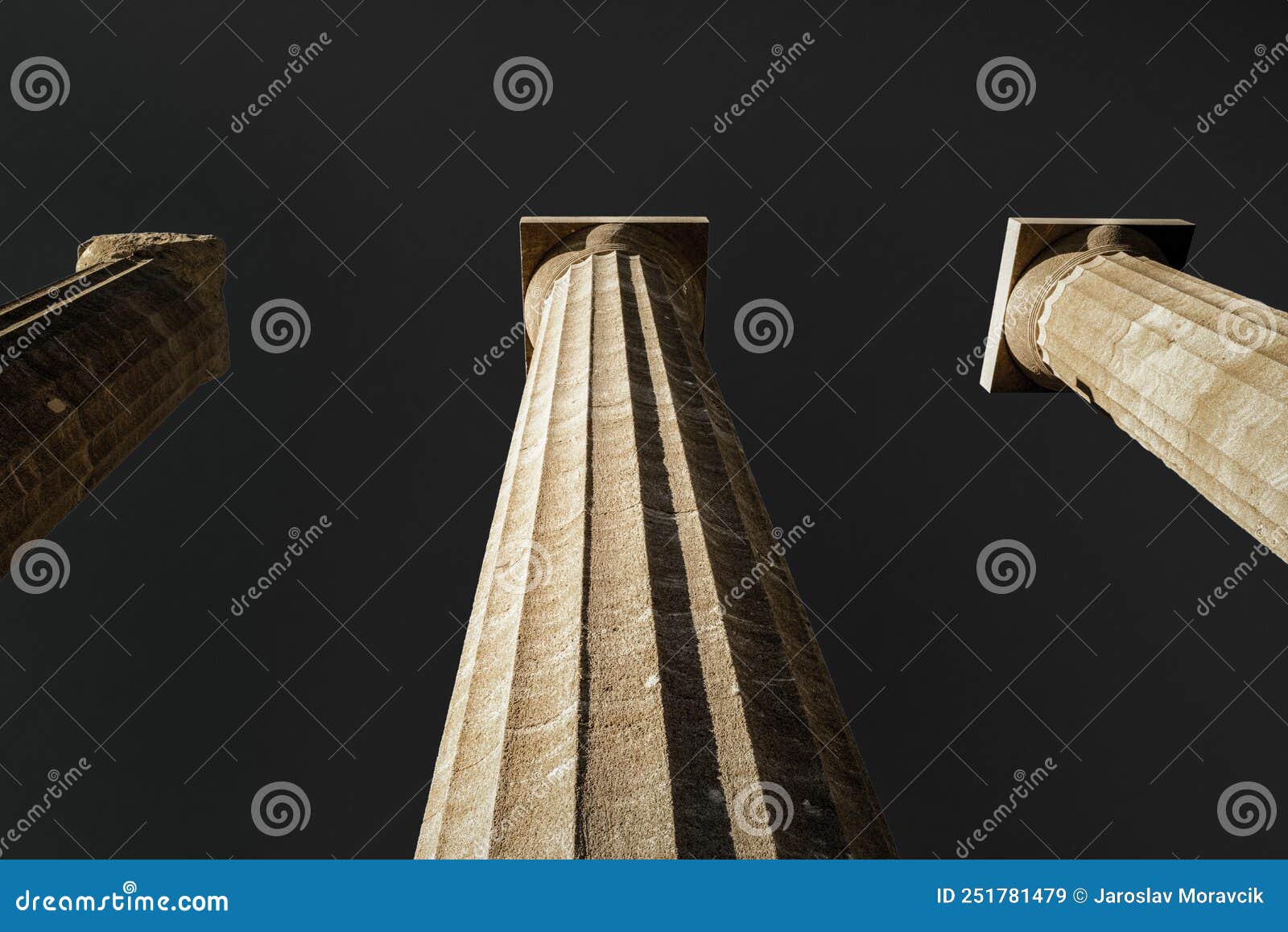 Doric Columns Of An Ancient House To Rome In Italy. Editorial Photo ...