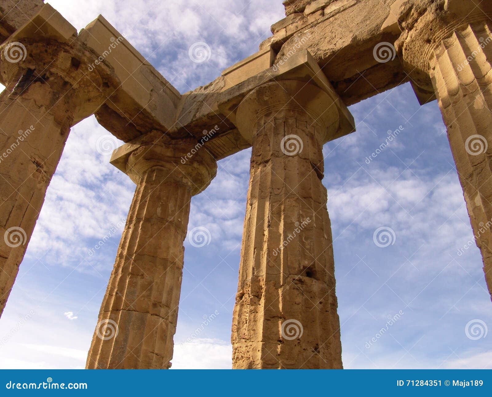 Doric Columns on the Sky Background Stock Image - Image of beautiful ...