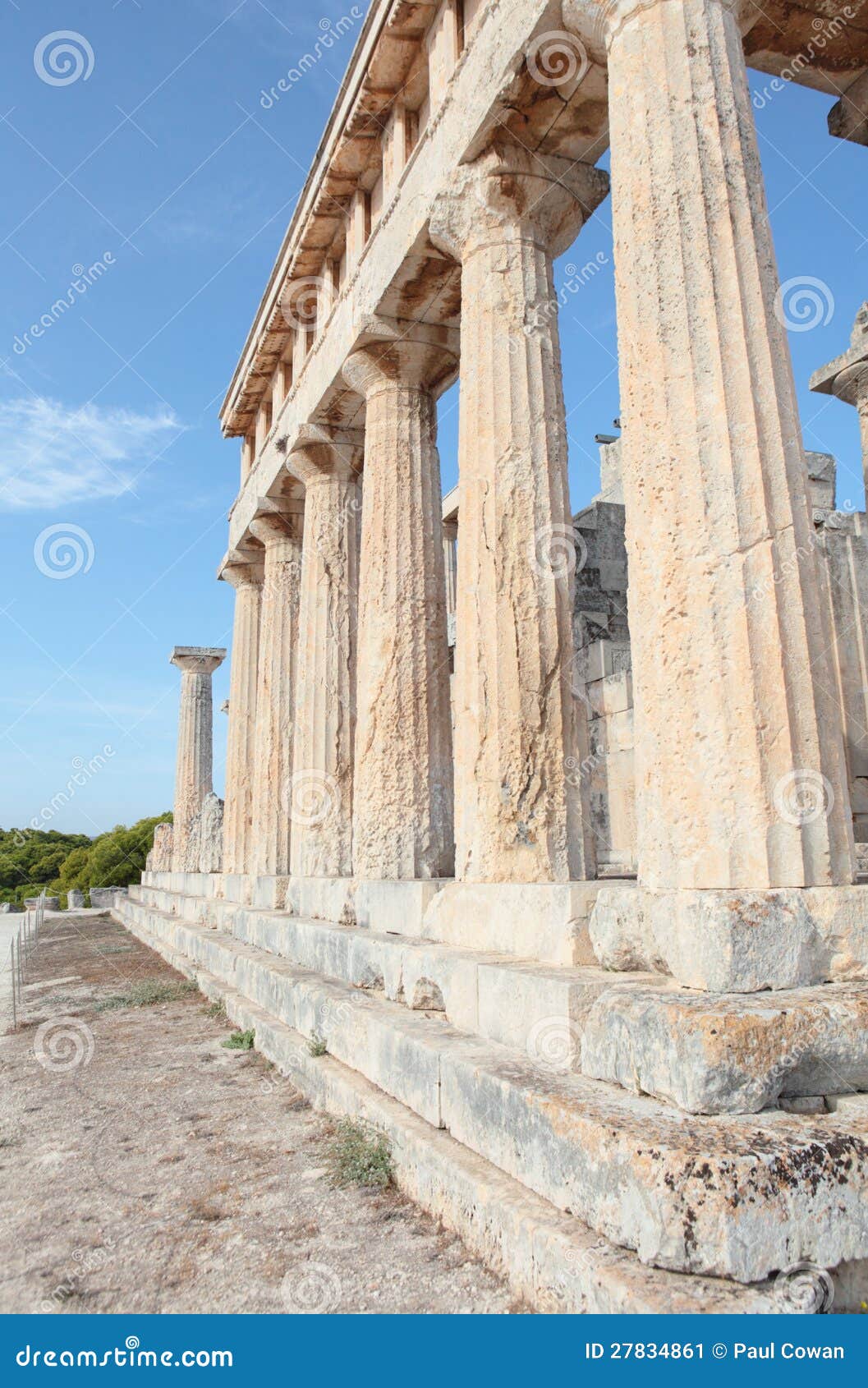 Doric Columns At Temple Of Aphaia Royalty-Free Stock Photo ...